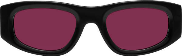 Black Geek Chic Thick Rectangle Tinted Sunglasses With Wine Sunwear Lenses Elm