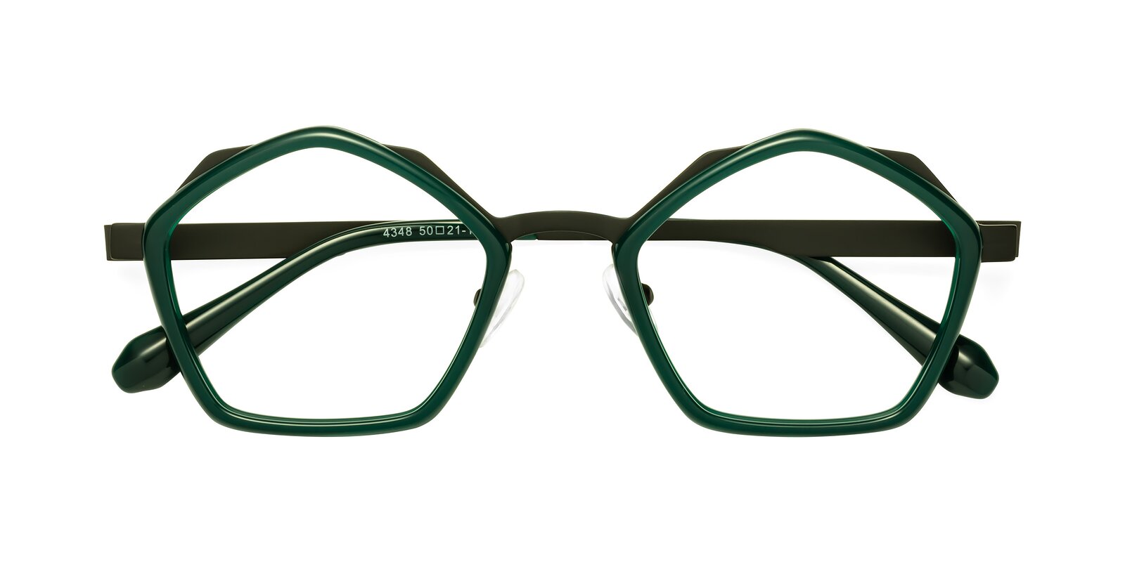 Jade/Black Hipster Metal Geometric Eyeglasses - Sugar