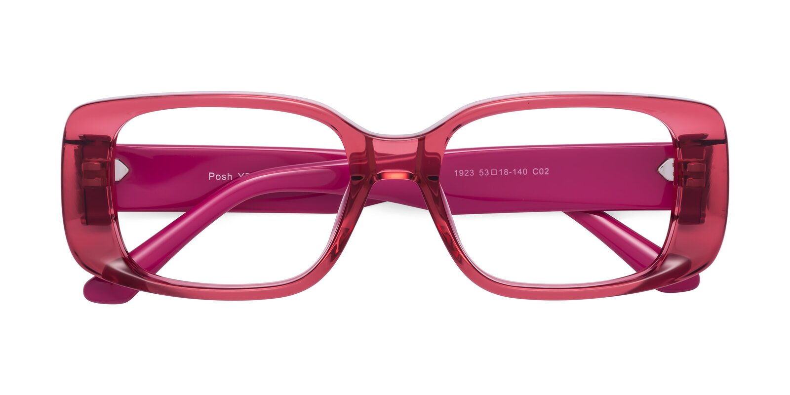 Transparent Pink Geek-Chic Thick Rectangle Blue Light Glasses - Posh