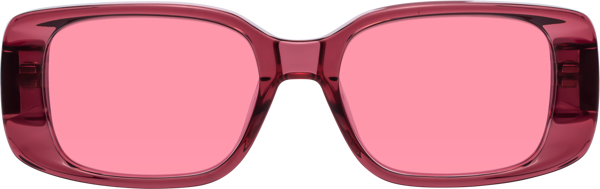 Transparent Pink Geek-Chic Thick Rectangle Tinted Sunglasses with Pink ...