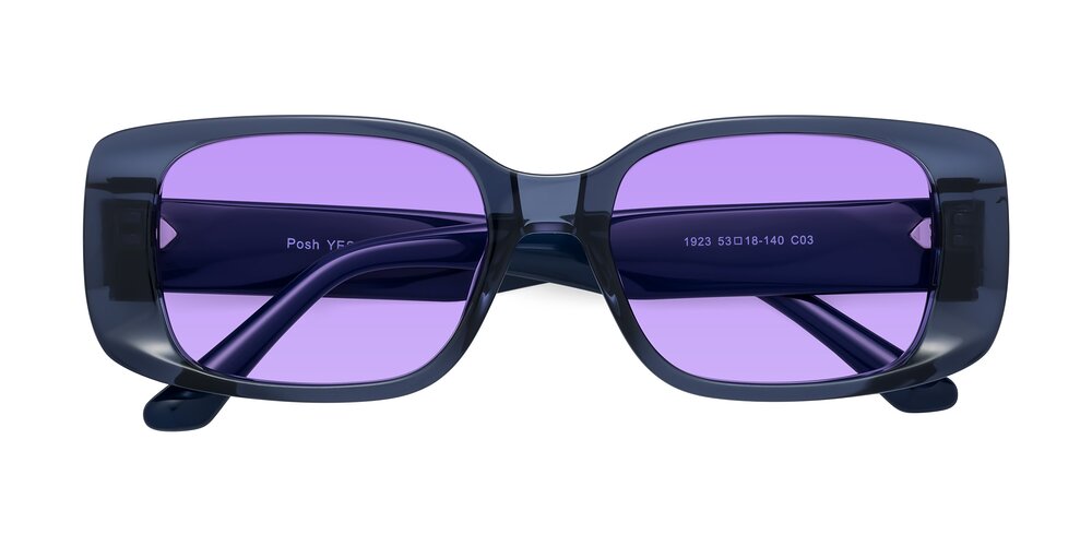 Honey Geek-Chic Thick Rectangle Tinted Sunglasses with Champagne ...