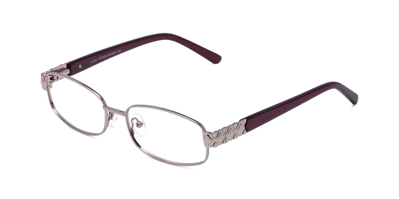 Light Pink Classic Metal Rectangle Eyeglasses - Luxe