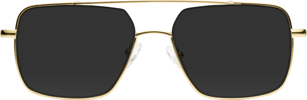 Gold Double Bridge Metal Geometric Tinted Sunglasses with Gray Sunwear ...