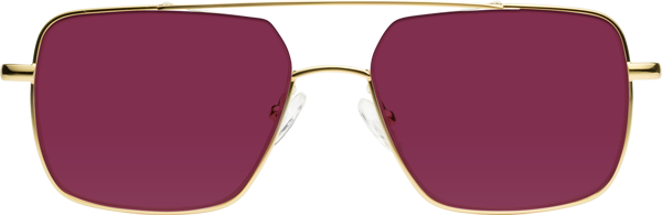 Gold Double Bridge Metal Geometric Tinted Sunglasses with Wine Sunwear ...