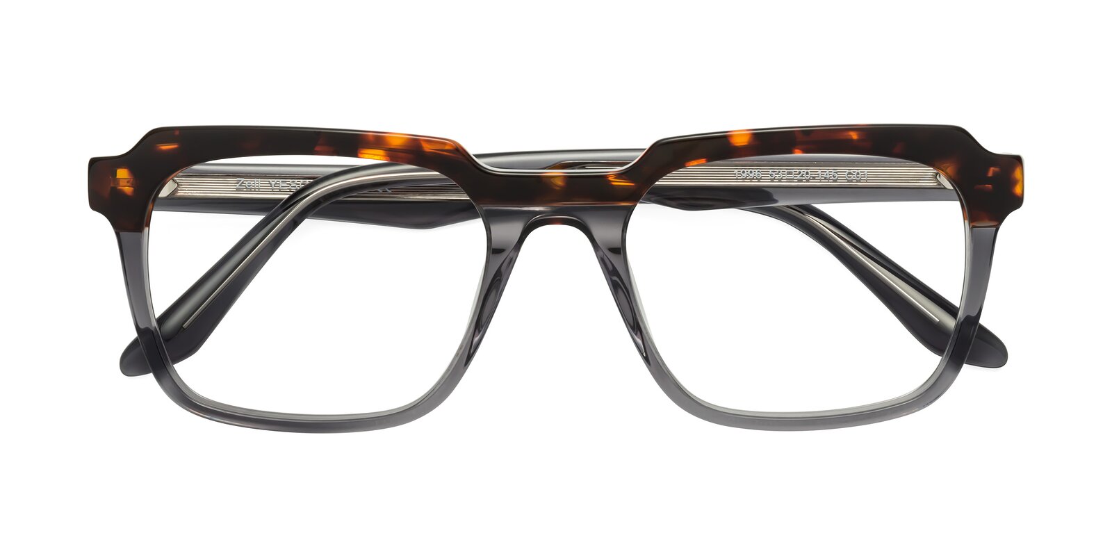 Tortoise/Gray Hipster Browline Square Eyeglasses - Zell