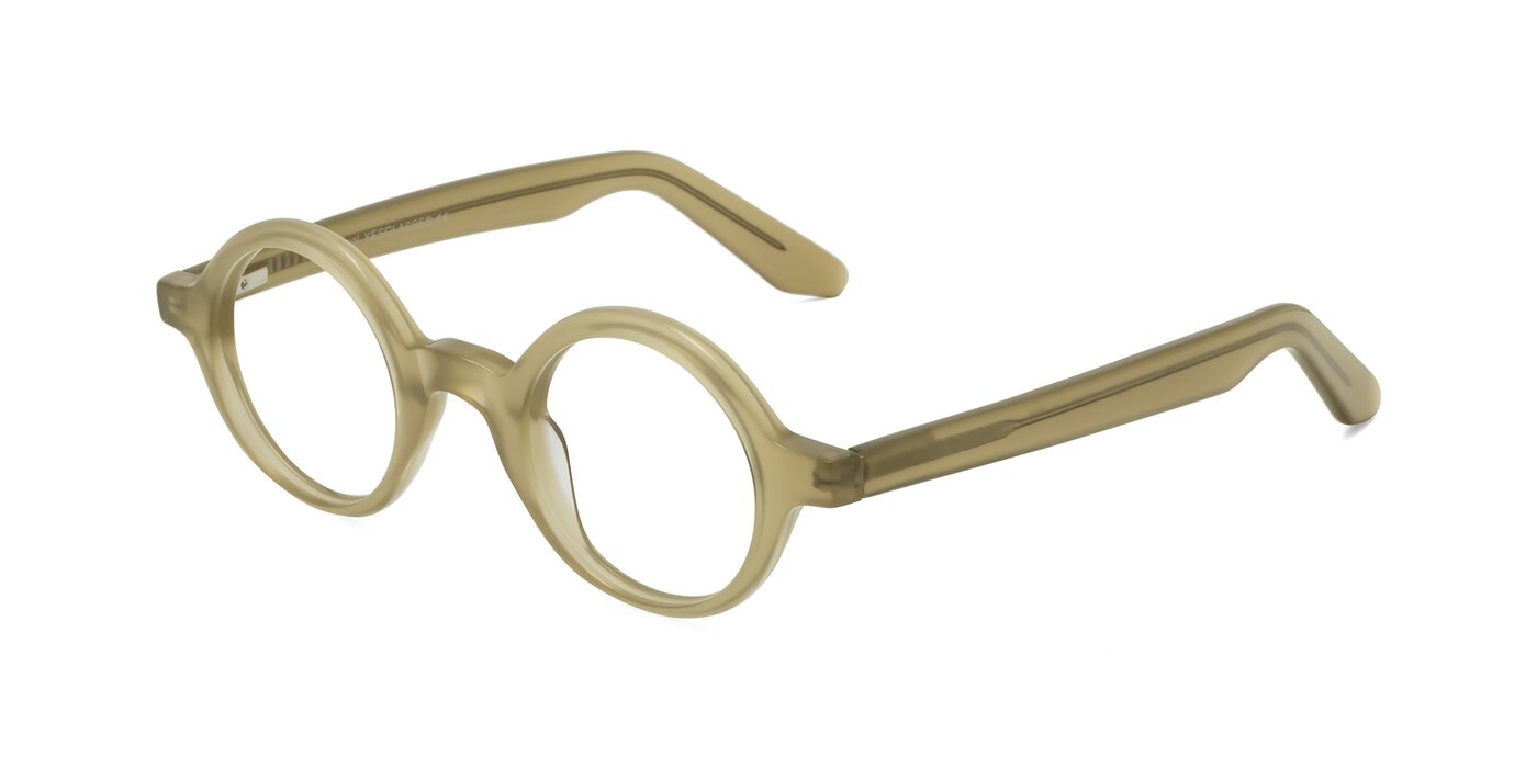 Sand Retro-Vintage Acetate Round Eyeglasses - School