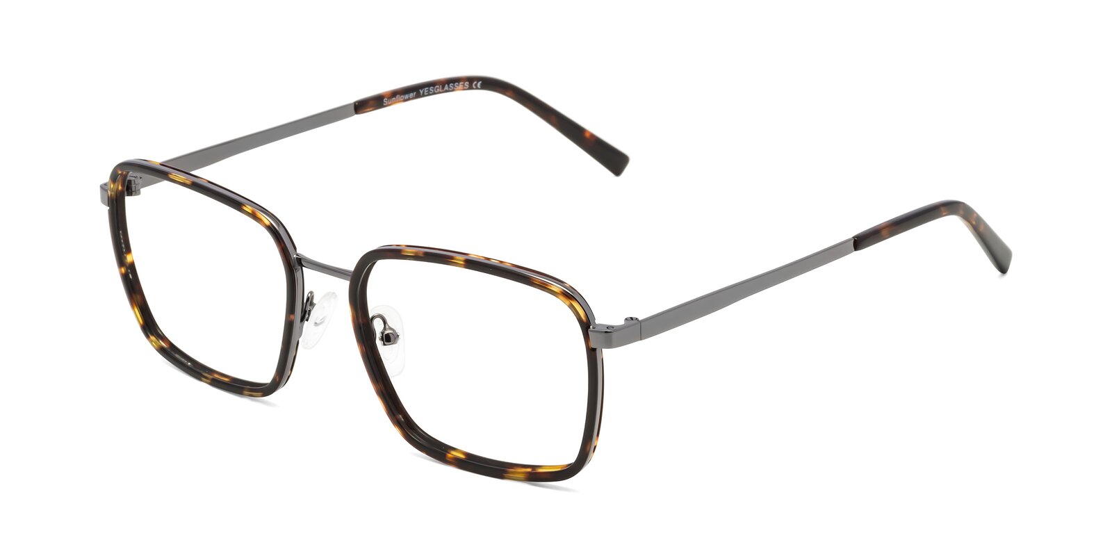 Tortoise / Gunmetal Classic Metal Bridge Rectangle Reading Glasses ...