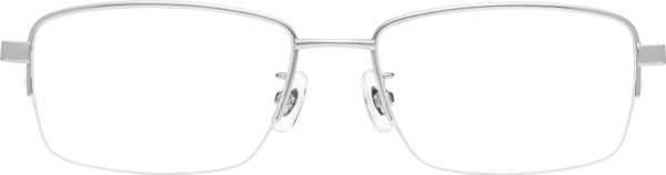 Silver Classic Rectangle Semi-Rimless Eyeglasses - Profile