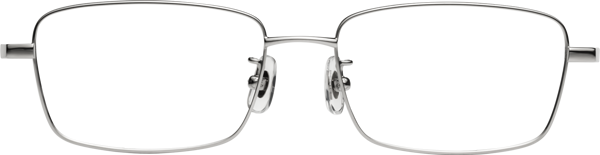 Silver Classic Rectangle Semi-Rimless Eyeglasses - Profile