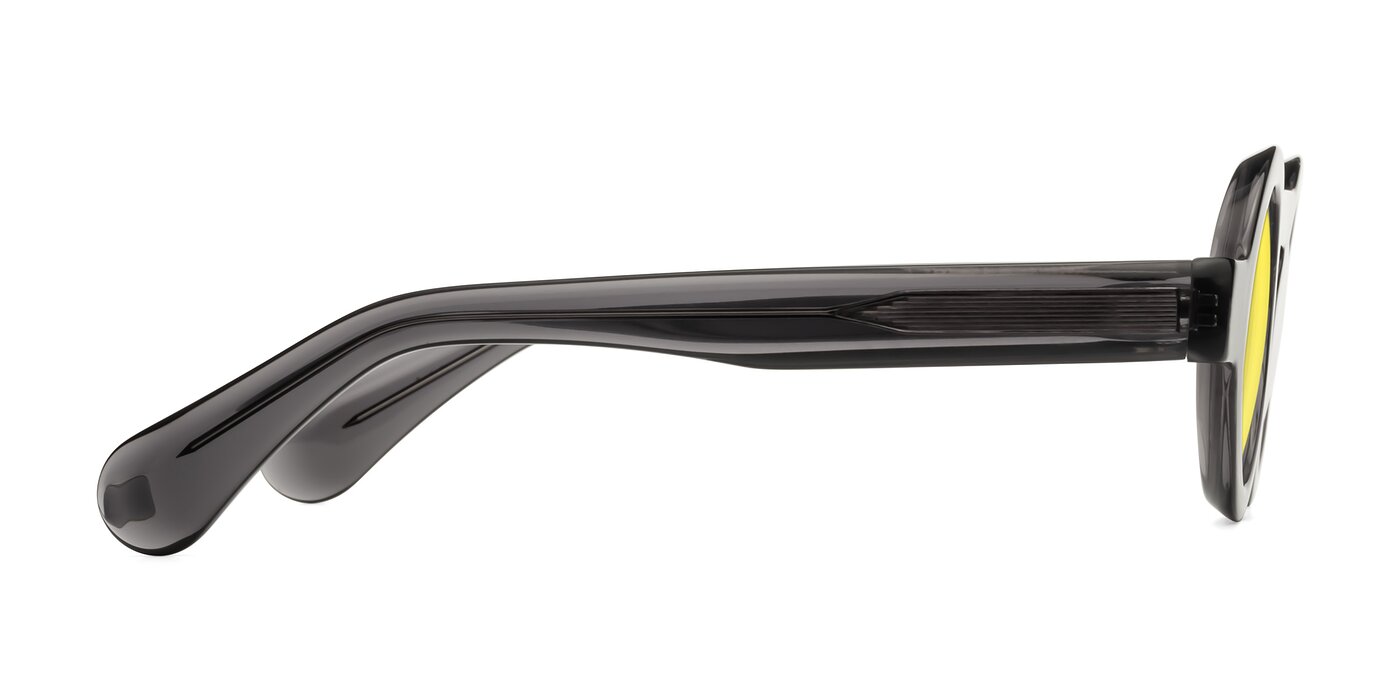 Translucent Gray Thick Retro-Vintage Round Tinted Sunglasses with ...