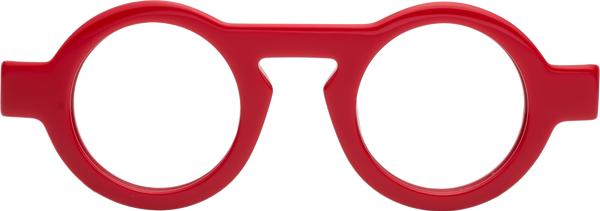 Red Thick Retro-Vintage Round Eyeglasses - Oboe