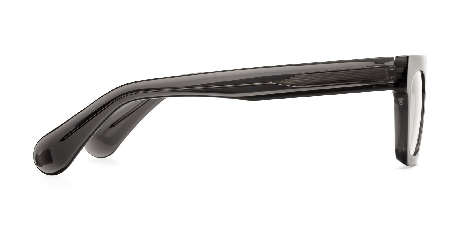 Translucent Gray Thick Hipster Rectangle Eyeglasses - Senda