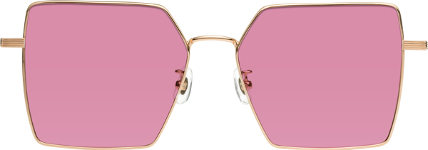 Rose Gold Oversized Hipster Titanium Tinted Sunglasses with Medium Wine ...