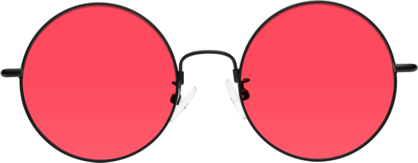 Black Retro-Vintage Flexible Round Tinted Sunglasses with Red Sunwear ...