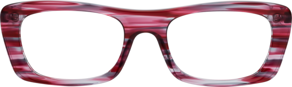 Red Thick Hipster Rectangle Eyeglasses - Couch