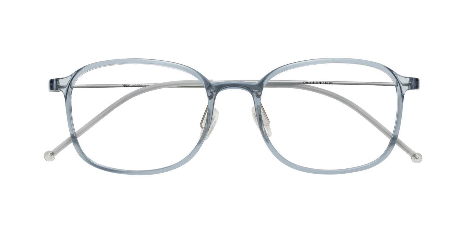 Transparent Blue Lightweight TR90 Rectangle Eyeglasses - Vittata