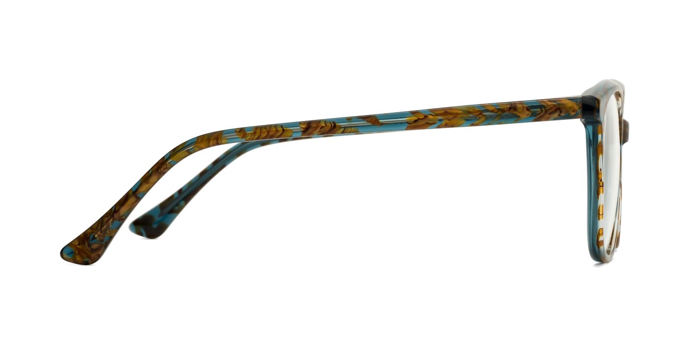 Ocean Blue Floral Lightweight Acetate Cat-Eye Eyeglasses - Creek