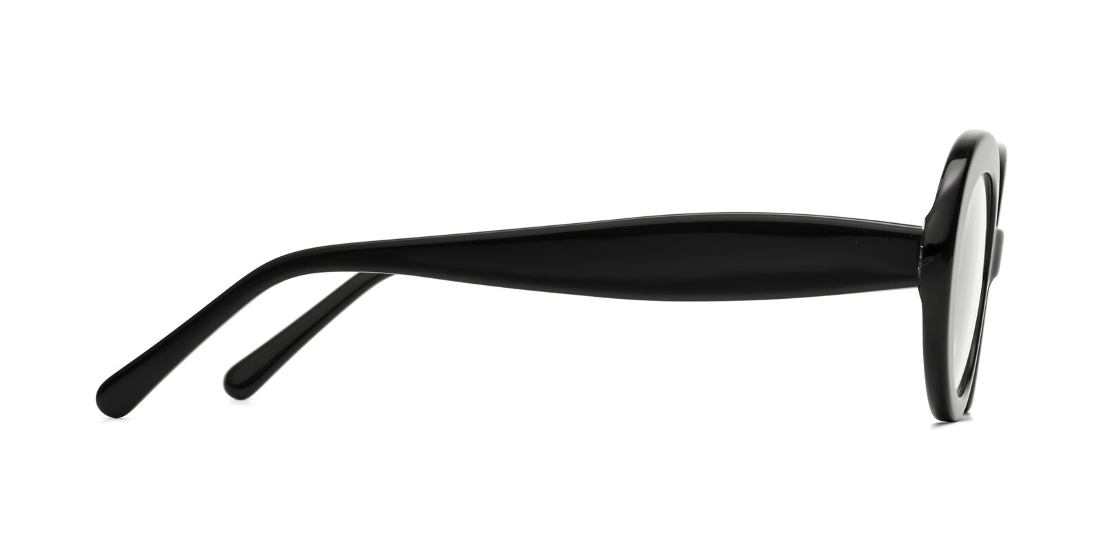Black Hipster Acetate Oval Eyeglasses - Fair