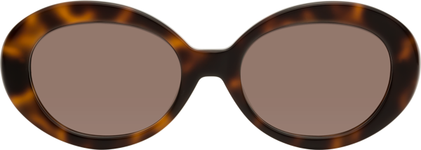 Tortoise Hipster Acetate Oval Tinted Sunglasses with Medium Brown ...