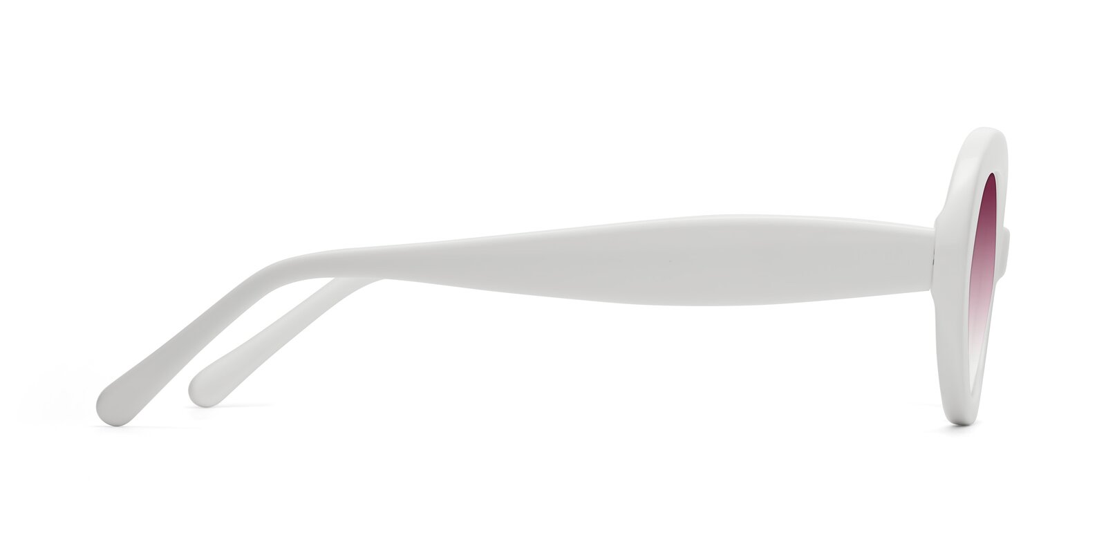 White Hipster Acetate Oval Gradient Sunglasses with Wine Sunwear Lenses ...