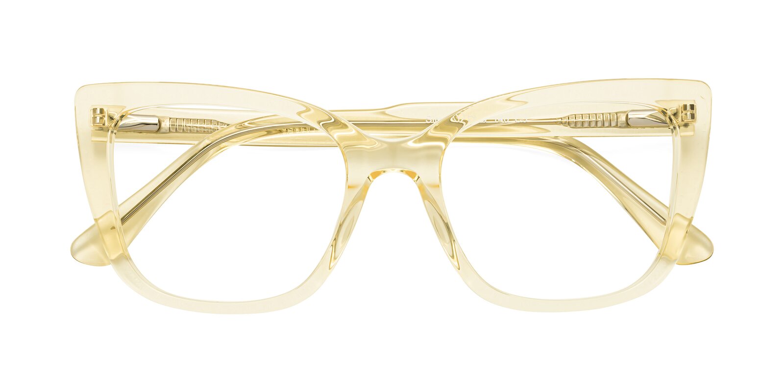 Transparent Yellow Narrow Acetate Cat-Eye Eyeglasses - Sites