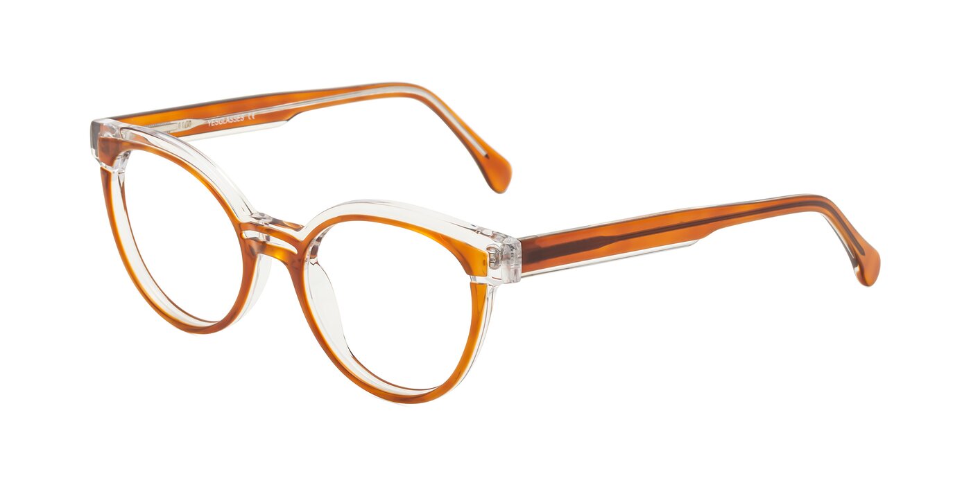Amber Hipster Acetate Cat-Eye Eyeglasses - Forest