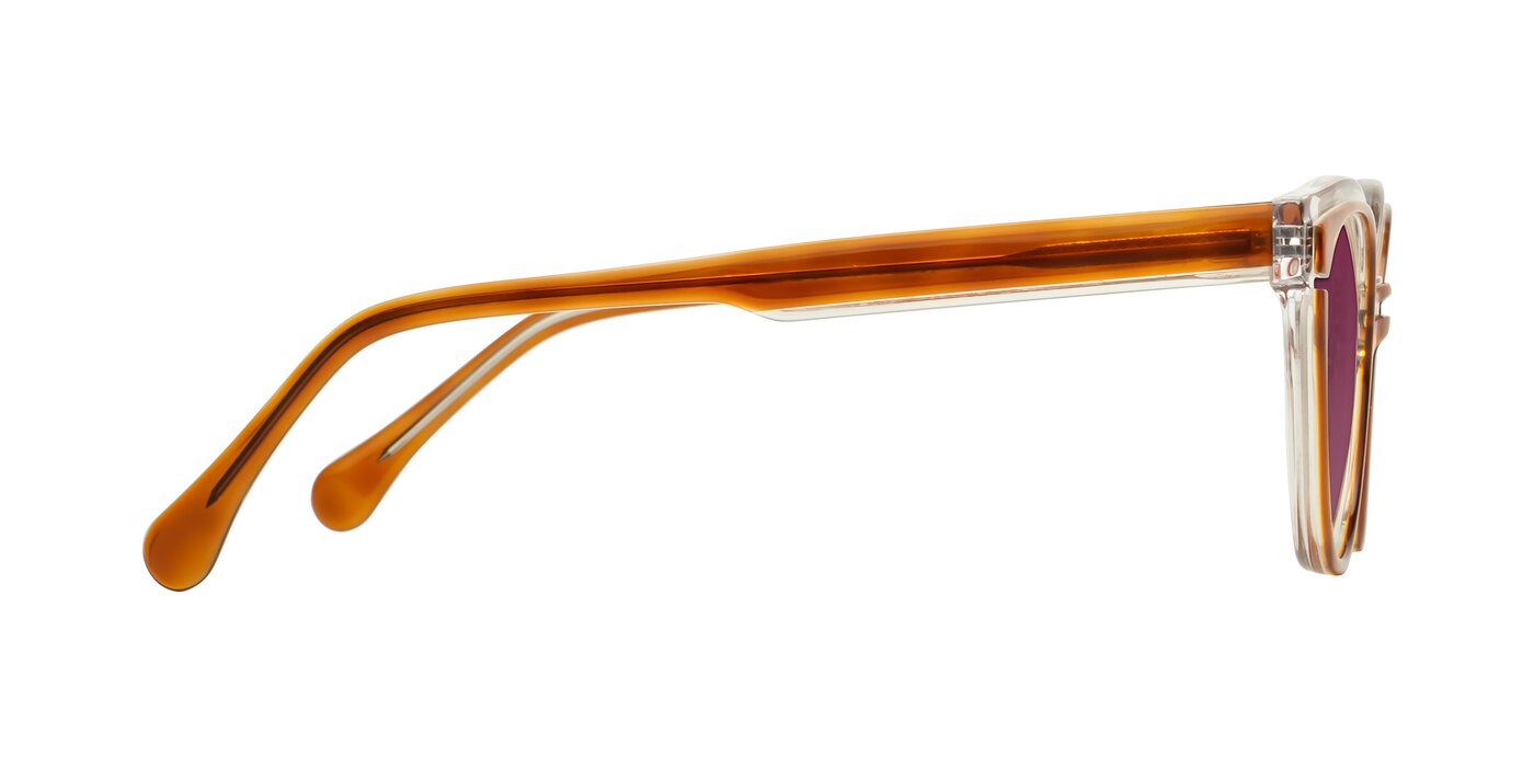 Amber Hipster Acetate Cat-Eye Tinted Sunglasses with Wine Sunwear ...