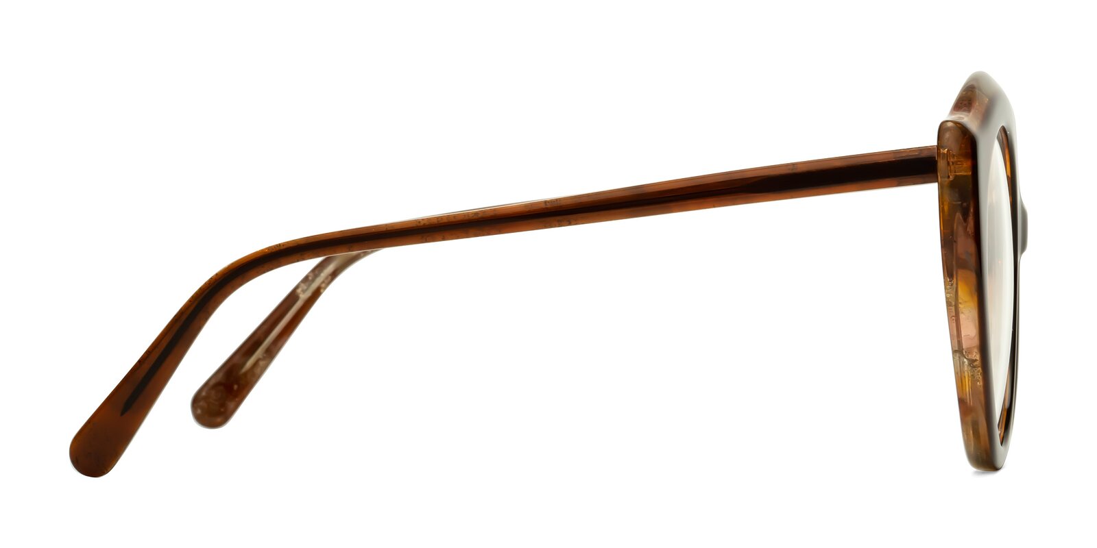 Brown Oversized Acetate Round Eyeglasses - Ring