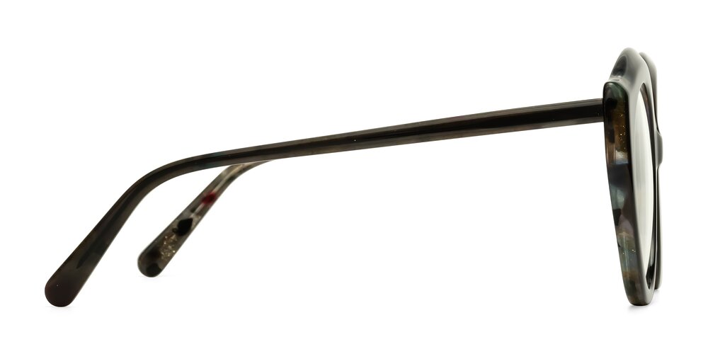 Dark Gray Oversized Acetate Round Eyeglasses - Ring