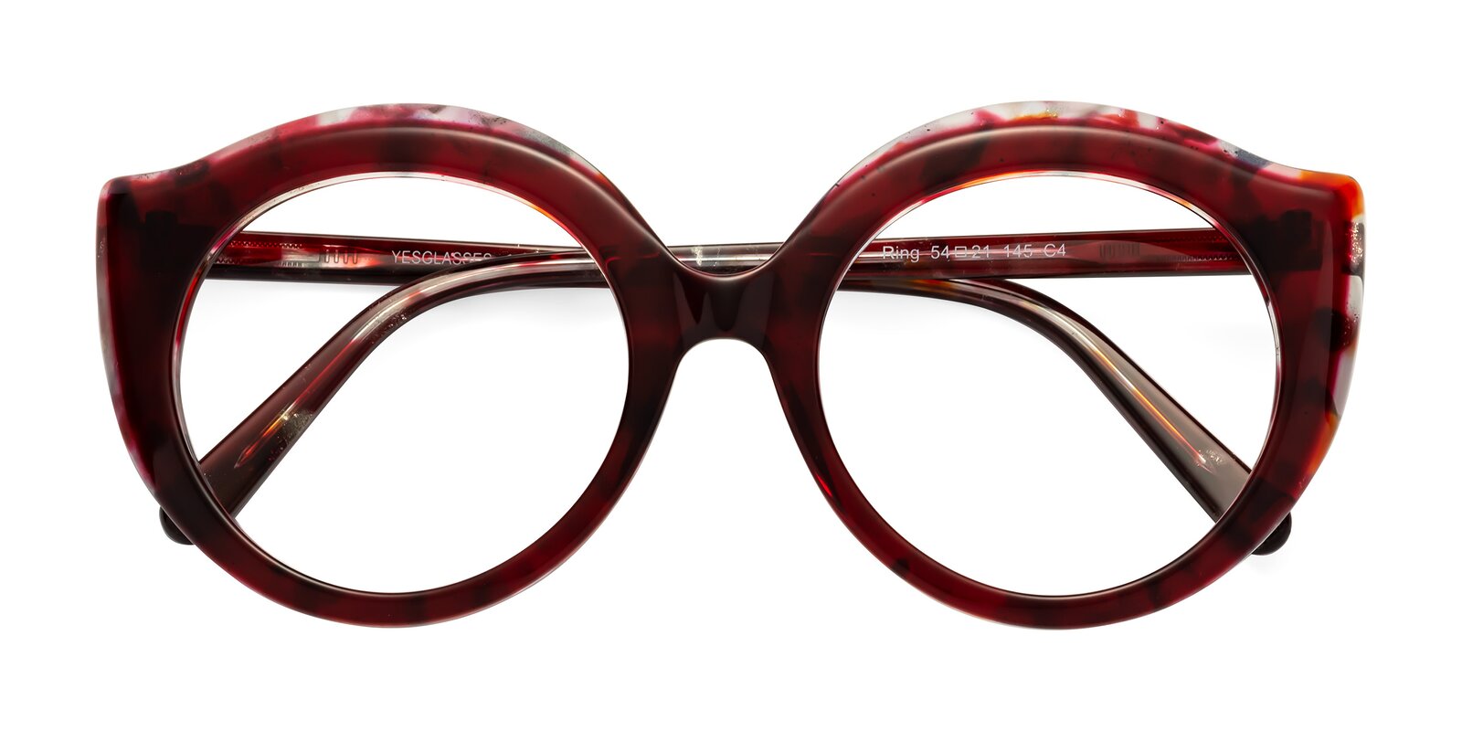 Wine Oversized Acetate Round Eyeglasses - Ring