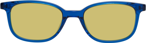 Navy Blue Classic Low Bridge Fit Rectangle Tinted Sunglasses with ...