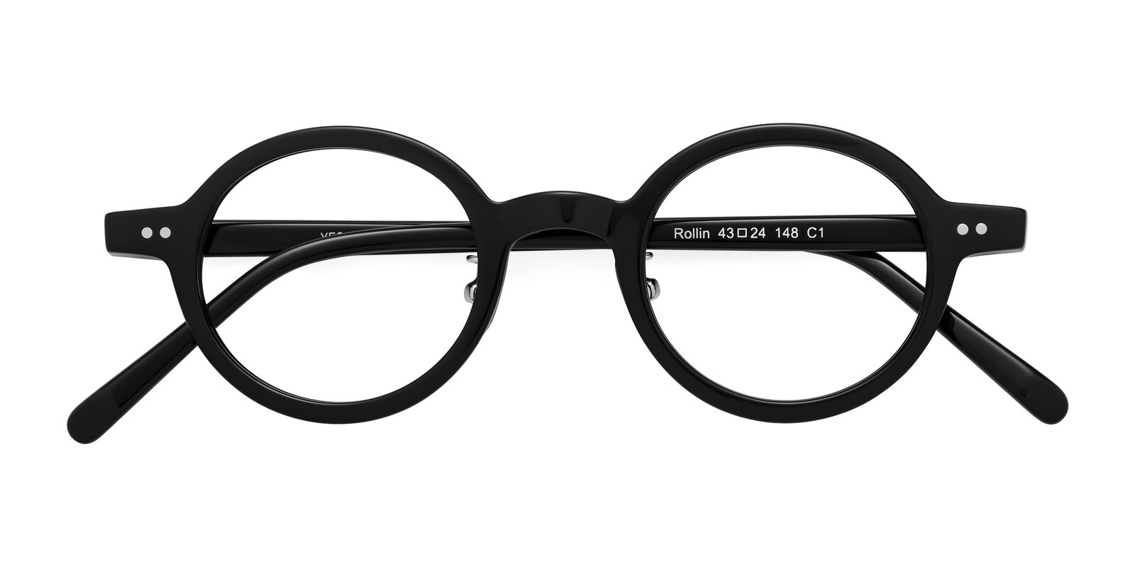 Black Narrow Retro Vintage Round Reading Glasses Rollin 3593
