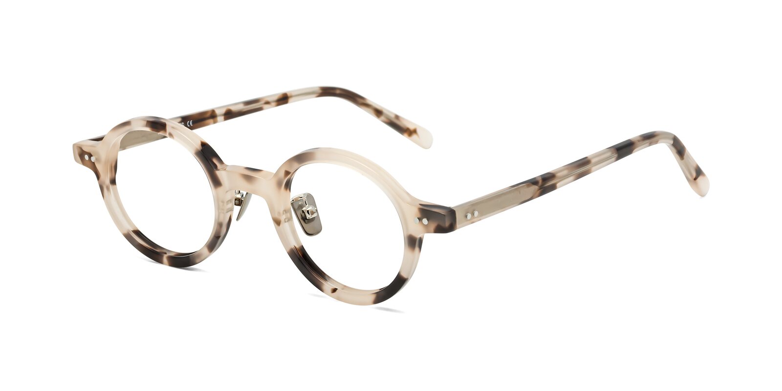 Ivory Tortoise Narrow Retro-Vintage Round Eyeglasses - Rollin