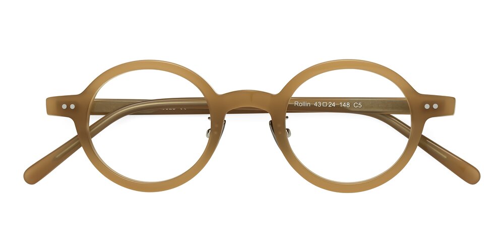 Caramel Narrow Retro Vintage Round Reading Glasses Rollin 5276