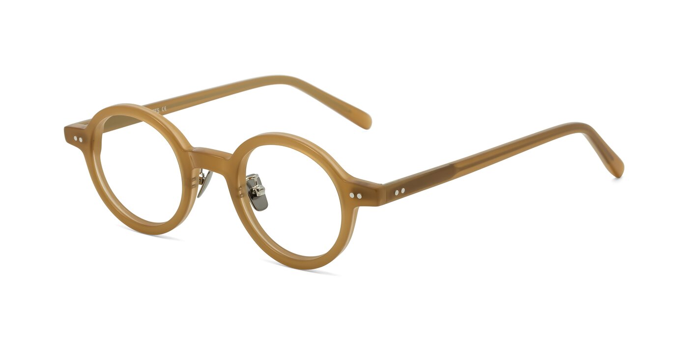 Caramel Narrow Retro-Vintage Round Eyeglasses - Rollin