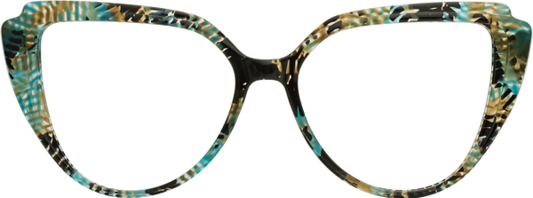 Cyan Snake Print Geek-Chic Acetate Butterfly Eyeglasses - Zubar