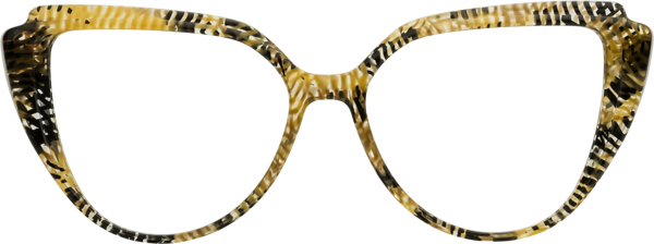 Yellow Snake Print Geek-Chic Acetate Butterfly Eyeglasses - Zubar