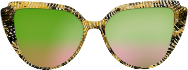 Yellow Snake Print Geek-Chic Acetate Butterfly Mirrored Sunglasses with ...
