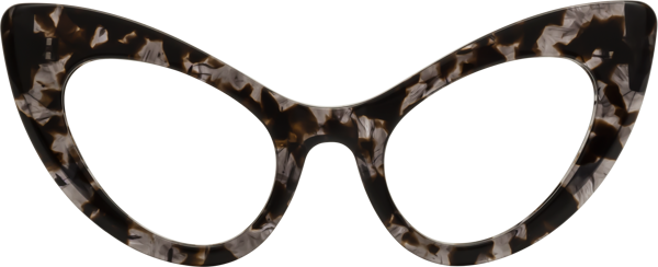 Translucent Gray Tortoise Thick Retro-Vintage Cat-Eye Eyeglasses - Khalid