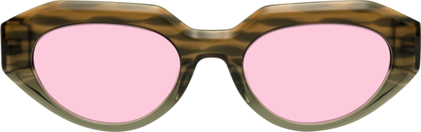 Brown Striped Thick Geek-Chic Geometric Tinted Sunglasses with Light ...