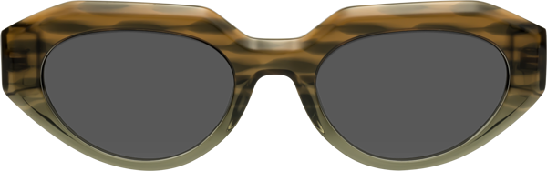 Brown Striped Thick Geek-Chic Geometric Tinted Sunglasses with Medium ...