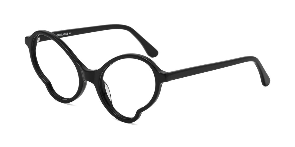 Black Geek-Chic Geometric Butterfly Eyeglasses - Gabriel