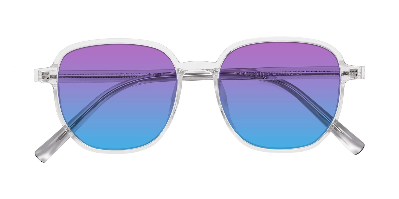 Clear Low Bridge Fit Lightweight TR90 Gradient Sunglasses with Purple ...