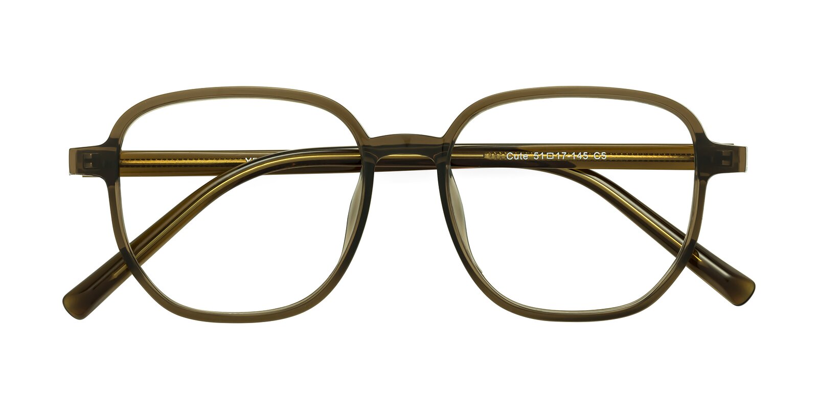 Coffee Low Bridge Fit Lightweight TR90 Eyeglasses - Cute