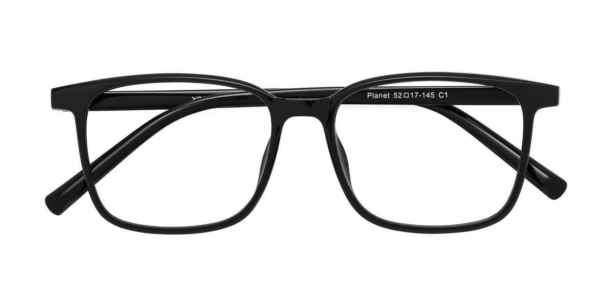 Black Classic TR90 Rectangle Eyeglasses - Planet