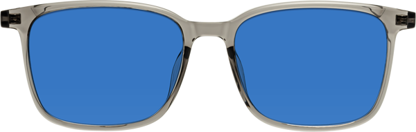 Translucent Gray Classic TR90 Rectangle Tinted Sunglasses with Blue ...