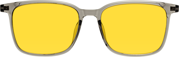 Translucent Gray Classic TR90 Rectangle Tinted Sunglasses with Yellow ...