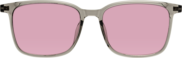 Translucent Gray Classic TR90 Rectangle Tinted Sunglasses with Light ...