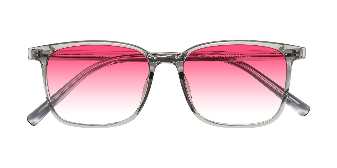Translucent Gray Classic TR90 Rectangle Gradient Sunglasses with Pink ...