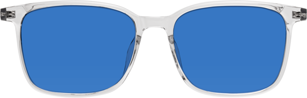 Clear Classic TR90 Rectangle Tinted Sunglasses with Blue Sunwear Lenses ...